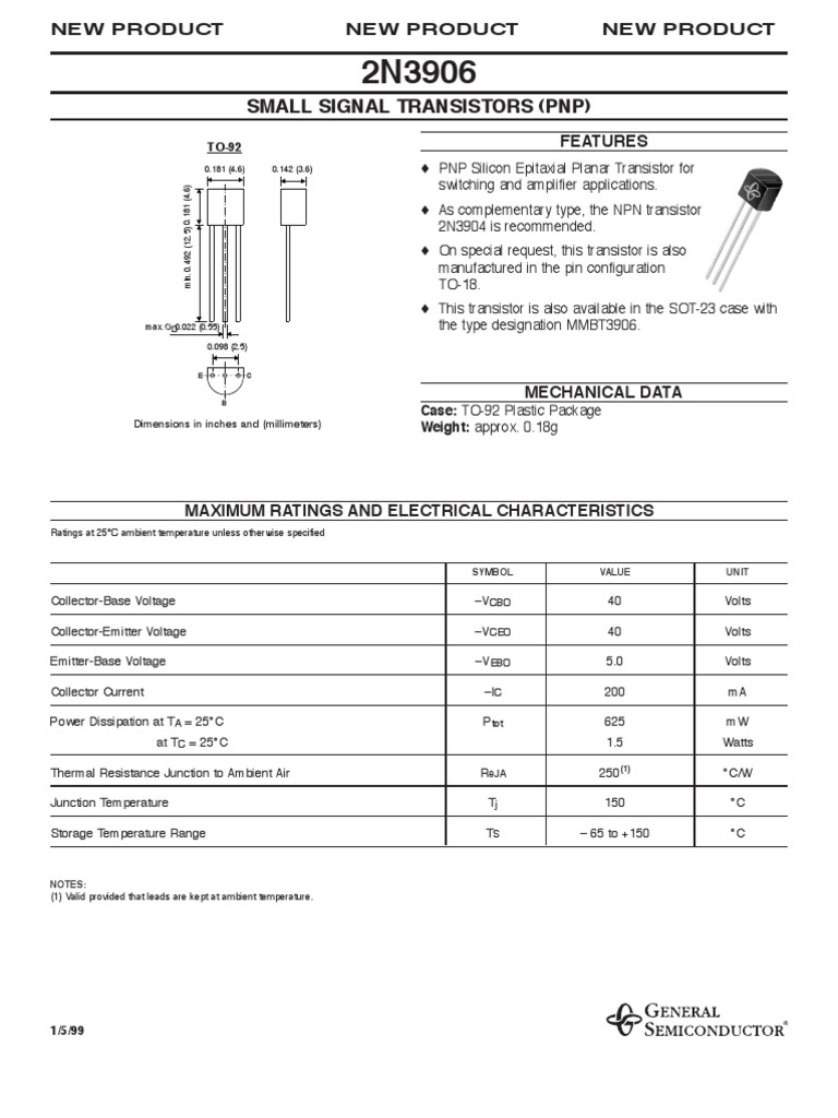 Small Signal Transistors (PNP) : New Product New Product New Product ...