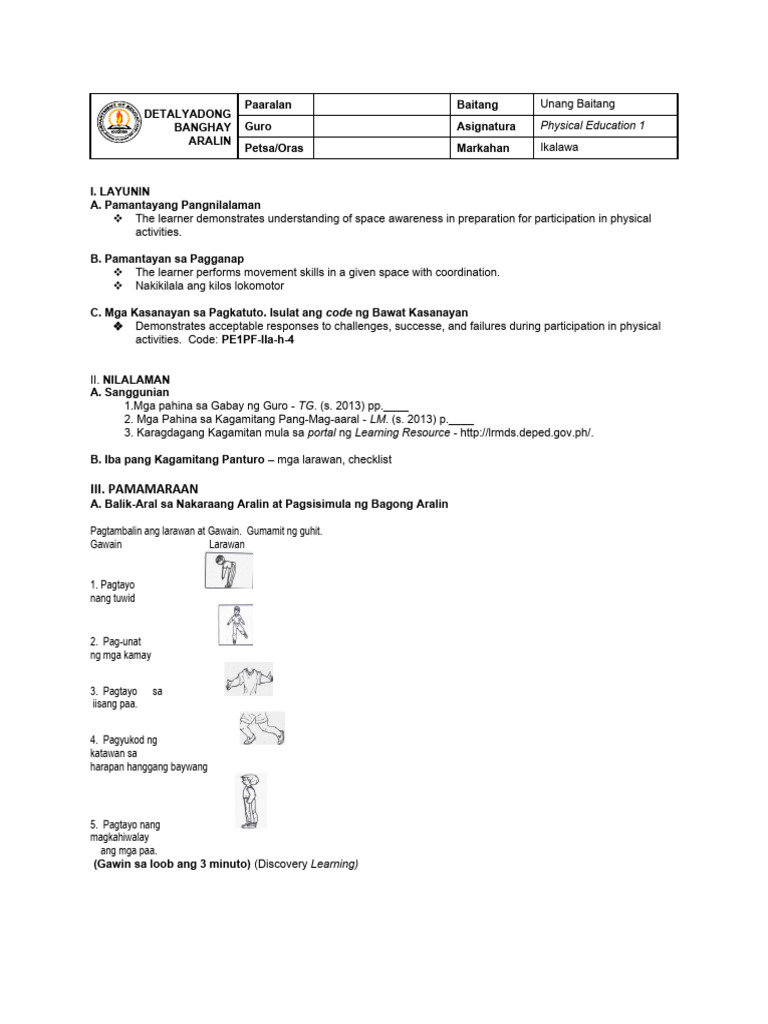 Physical Education I 2nd Grading Aralin 6 | PDF