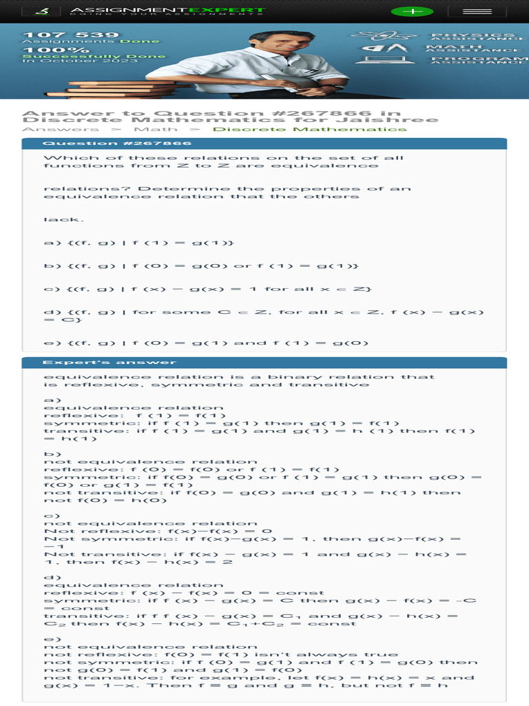 Equivalence Relations in Discrete Math | PDF