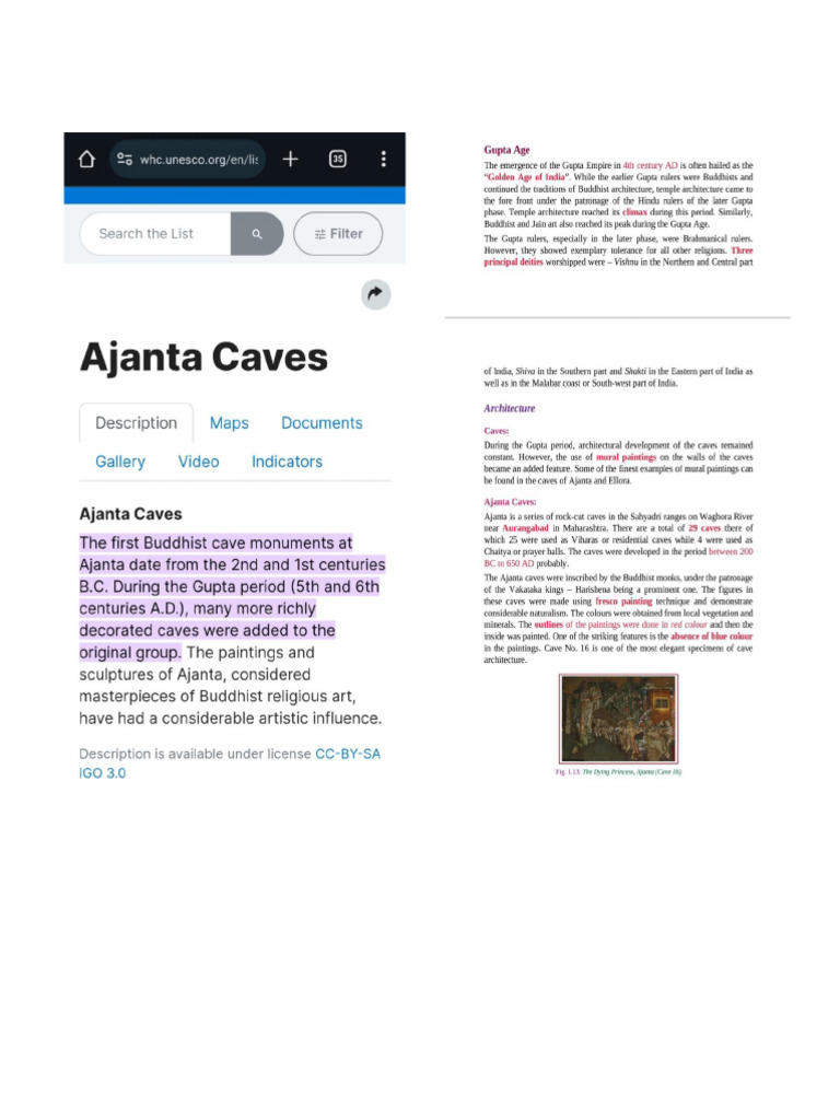 Ajanta Caves Question | PDF
