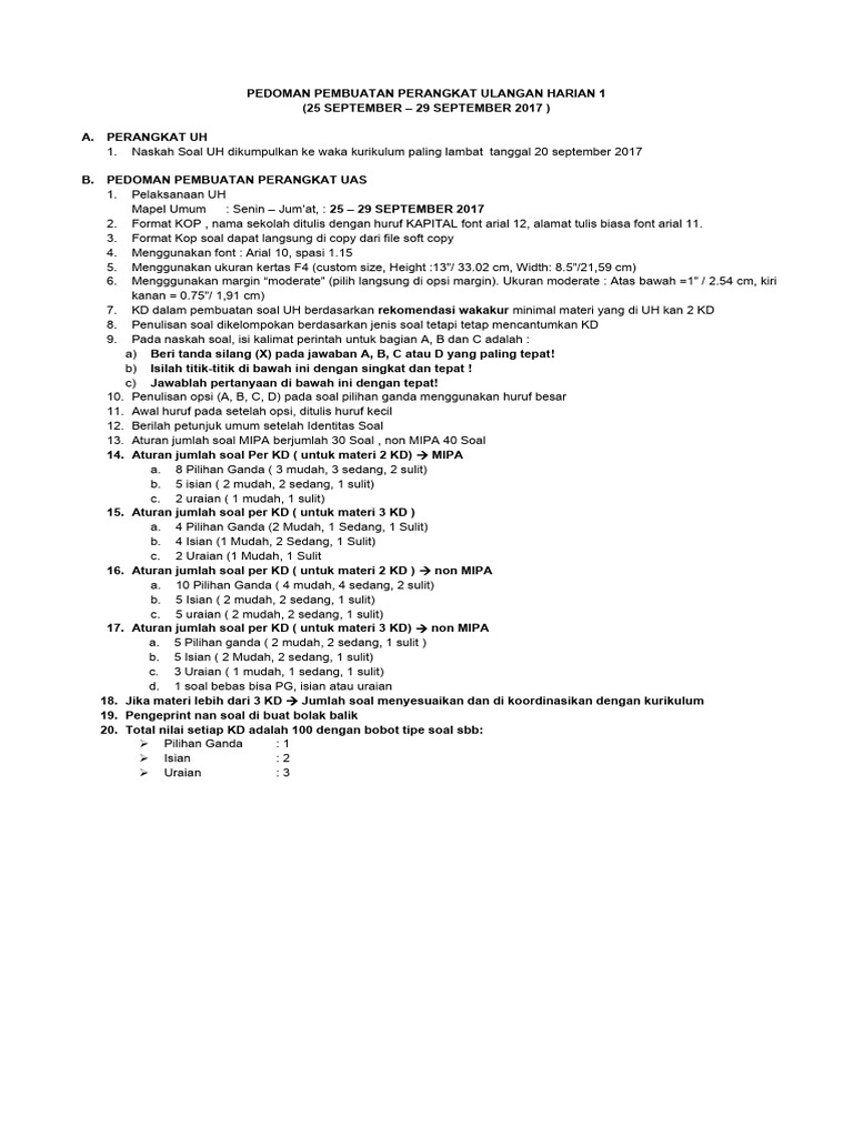 Pedoman Ulangan Harian 1 2017 | PDF | Seni & Disiplin Bahasa | Kajian ...