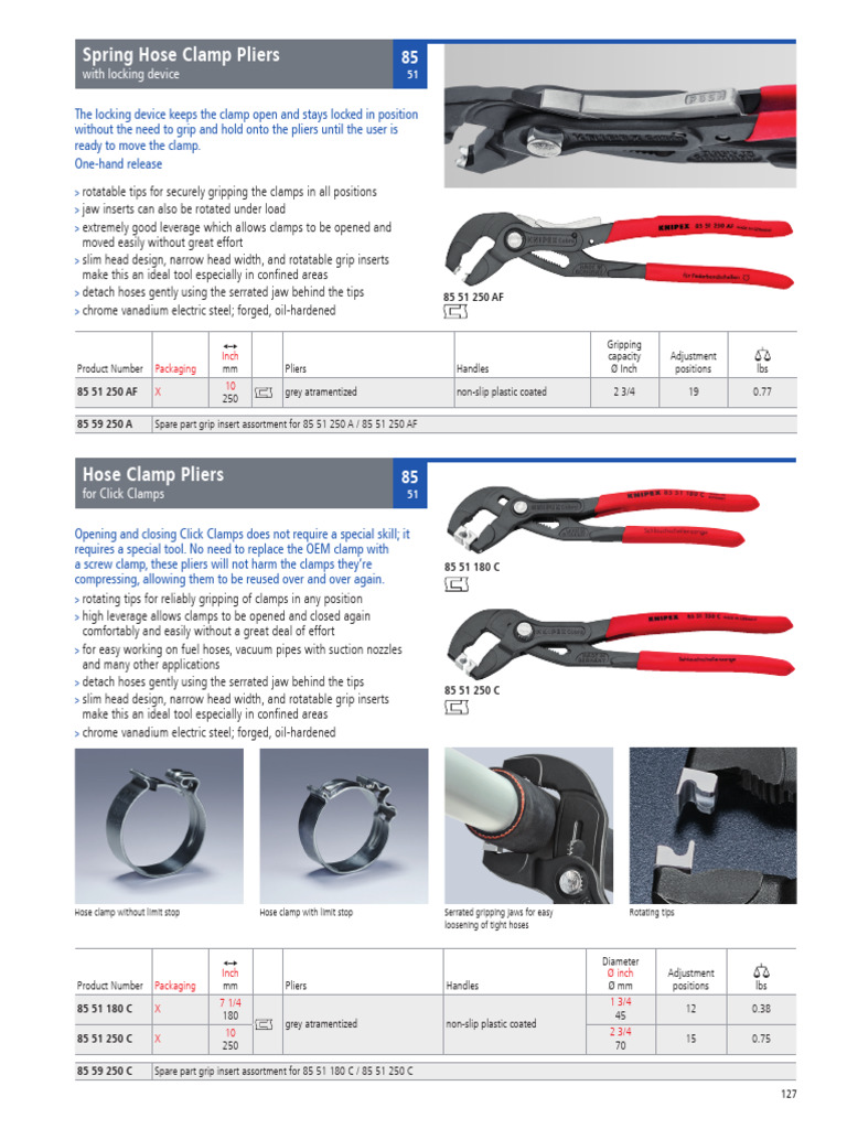 USCAT19 - 85 51 - Hose Clamp Pliers For Click Clamps | PDF | Equipment ...