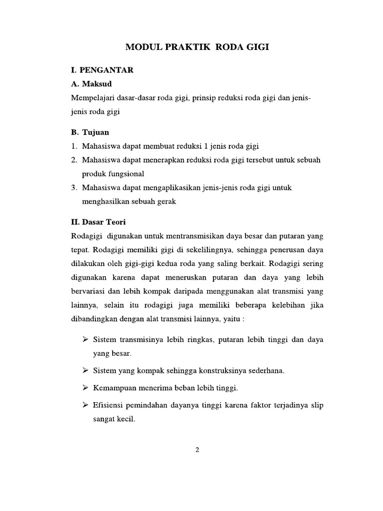 Modul Dasar Roda Gigi | PDF