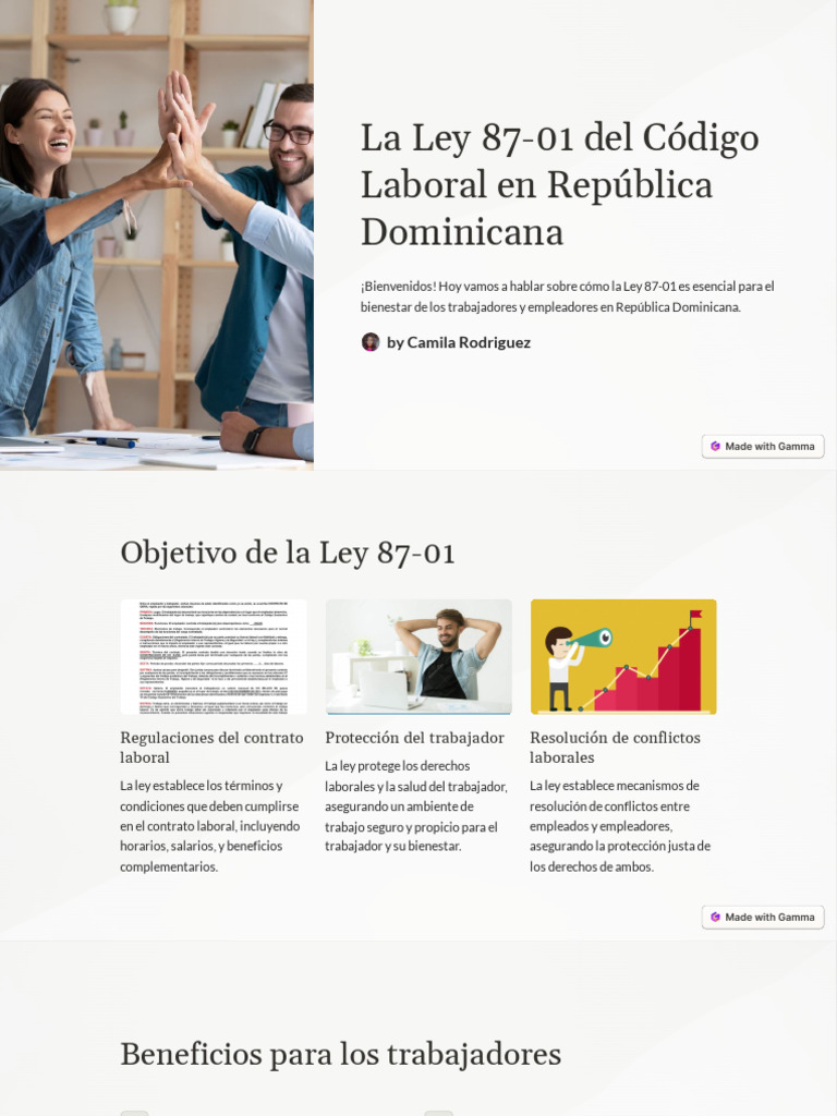 La-Ley-87-01-del-Codigo-Laboral-en-Republica-Dominicana | PDF | Derecho ...