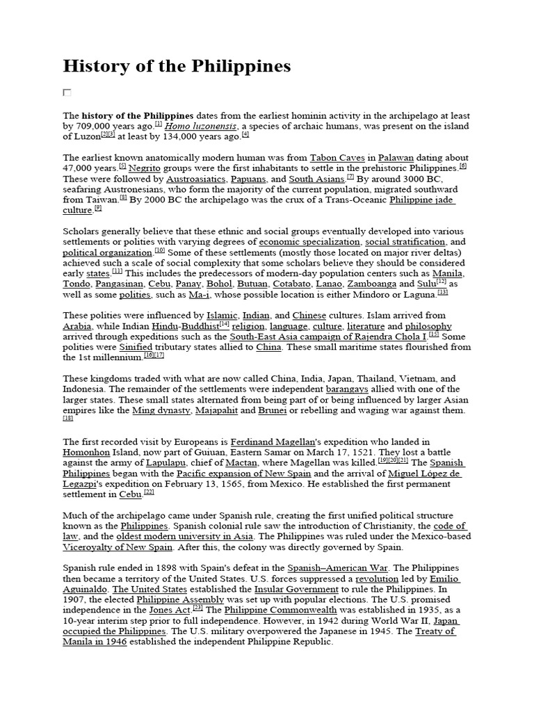Philippine History | PDF | Philippines | Spanish Empire