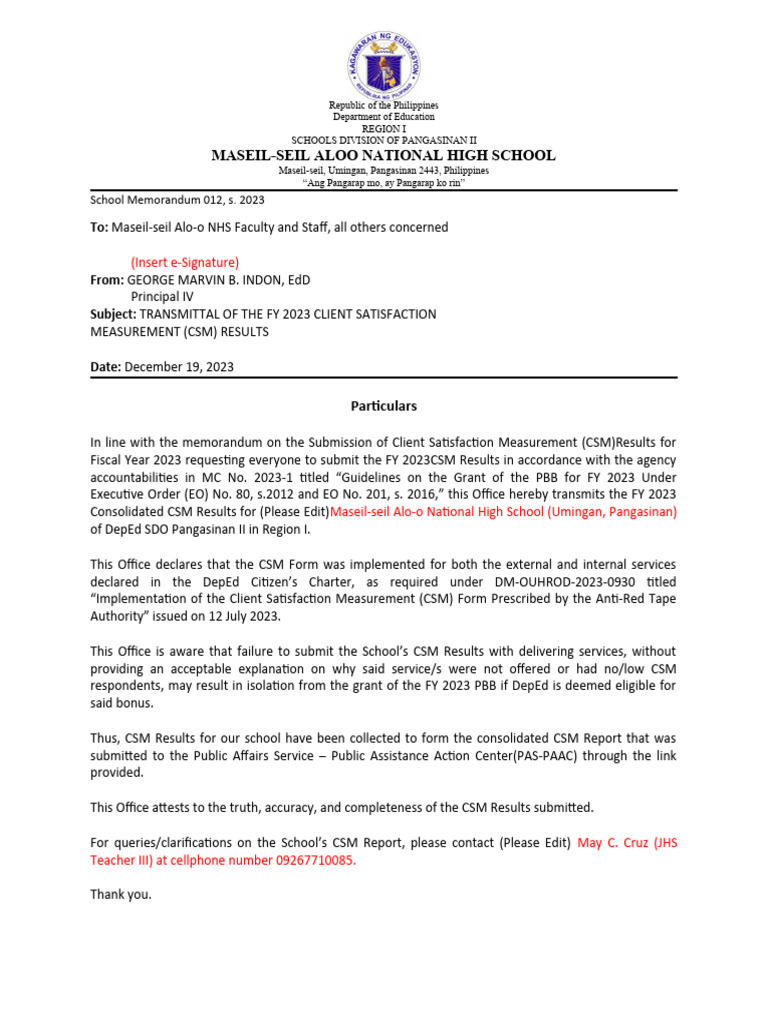 FY 2023 CSM Results Transmission | PDF
