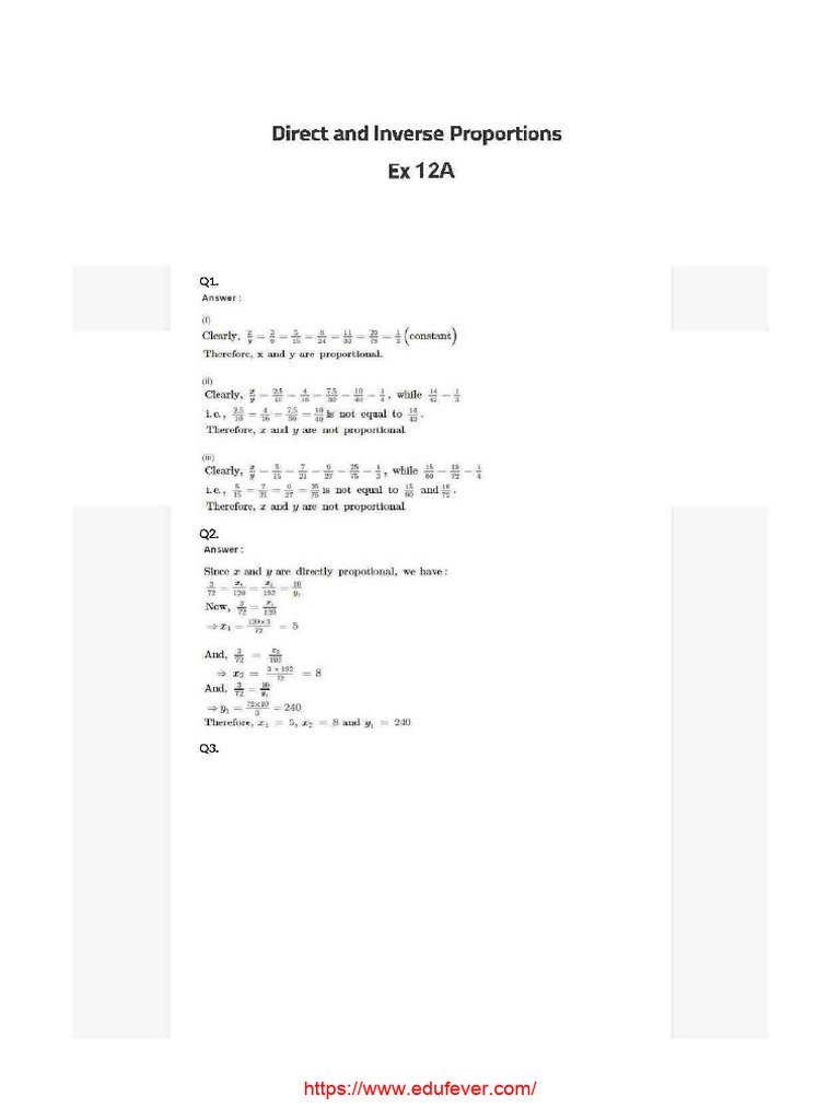 Chapter 12 Direct and Inverse Proportions | PDF