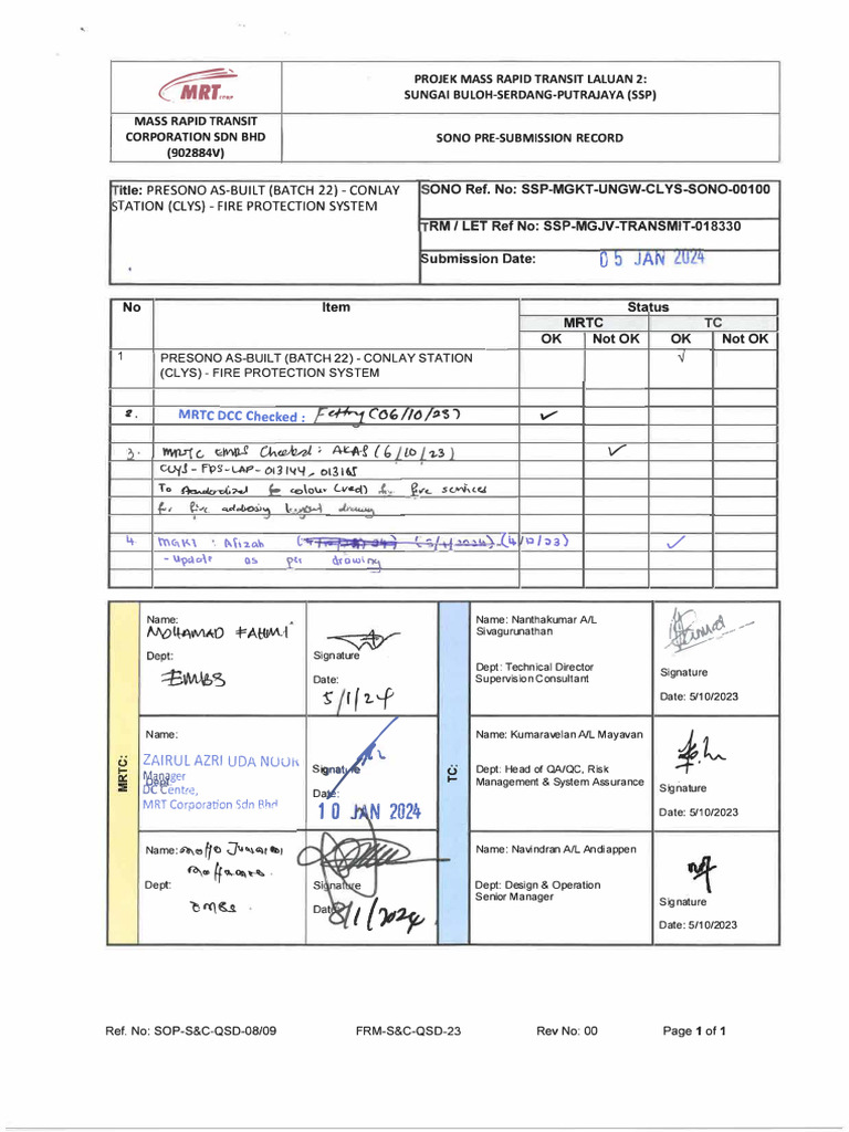SSP Conlay Station Fire Protection Record | PDF | Public Transport ...