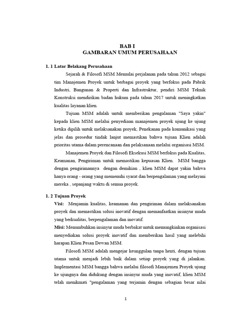 Dokumen Project Konstruksi | PDF | Karier & Perkembangan | Bisnis