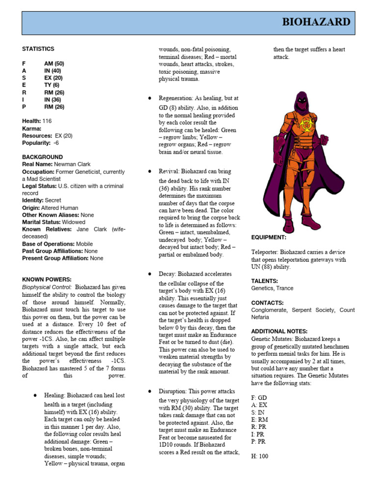 Biohazard | PDF | Regeneration (Biology) | Medicine