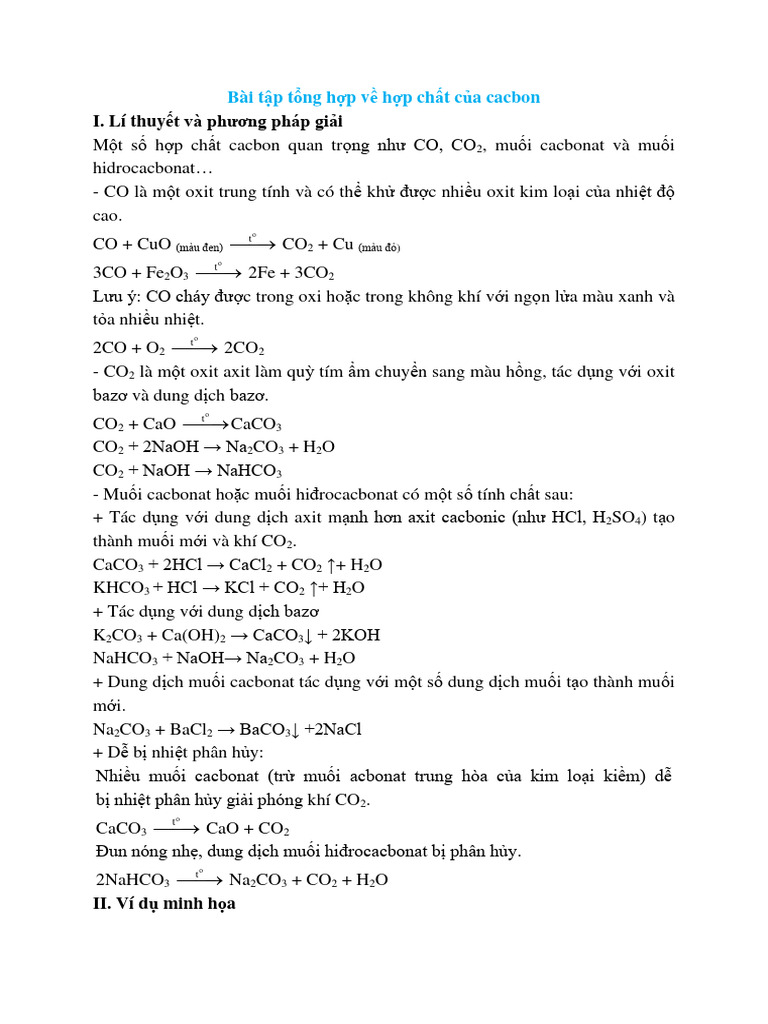 Bài tập cacbon | PDF