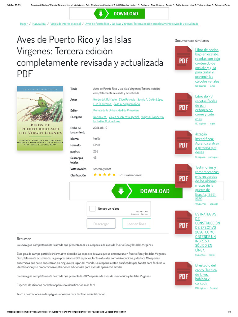 Birds of Puerto Rico and The Virgin Islands - Fully Revised | PDF ...