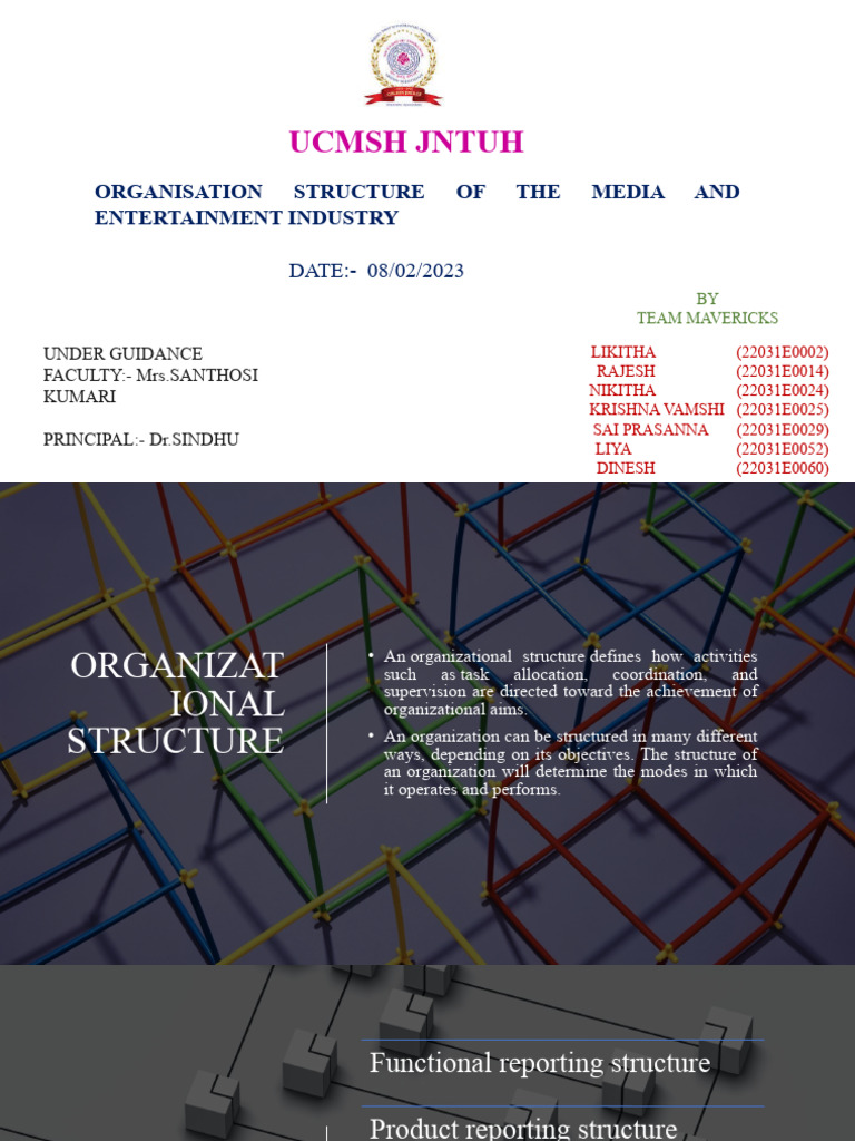 Ucmsh Jntuh: Organisation Structure OF THE Media AND Entertainment ...