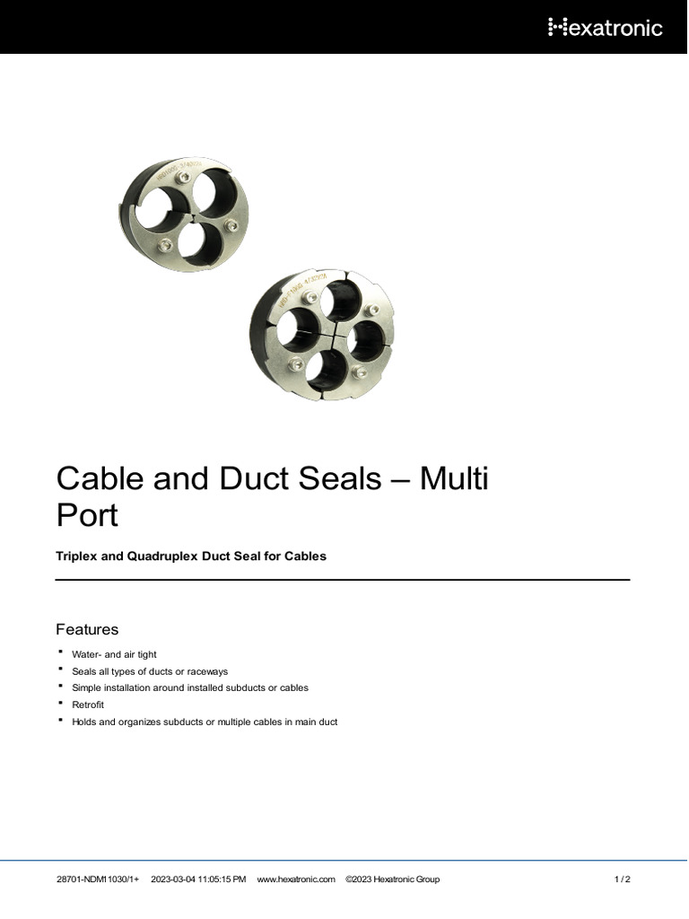 Hexatronic Cable and Duct Seals - Multi Port | PDF
