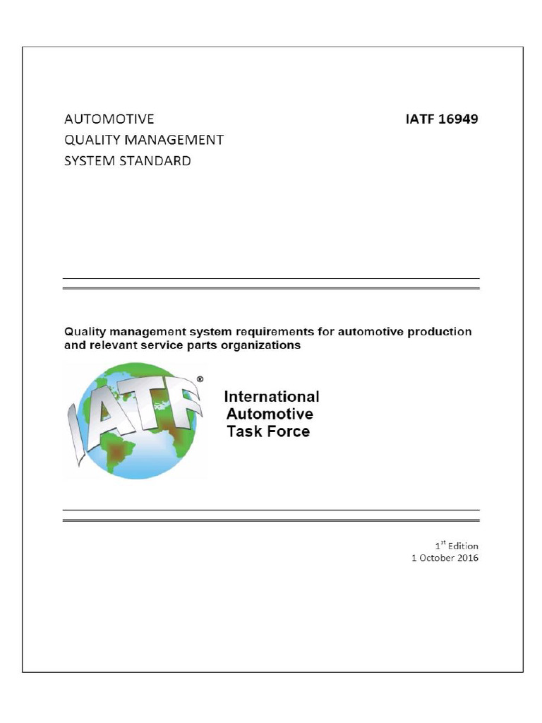 IATF 16949 - 2016 - Requirement | PDF