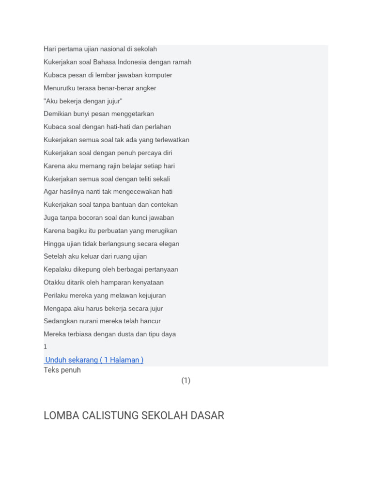 Lomba Calistung Kelas 3 | PDF | Seni & Disiplin Bahasa
