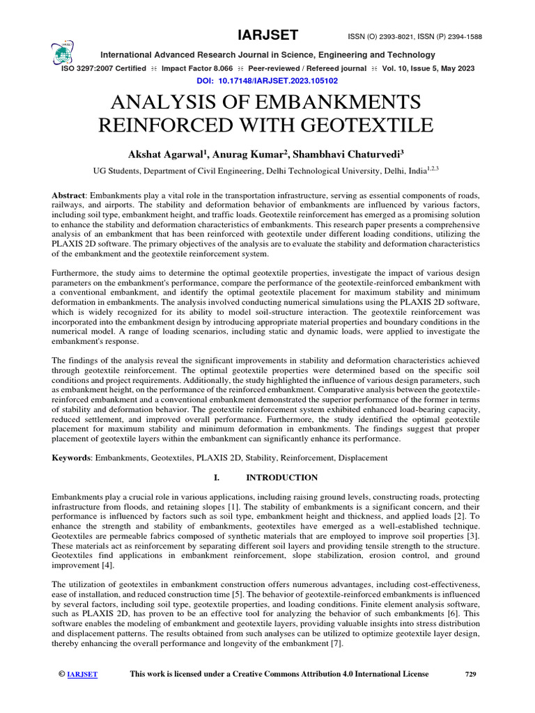 Geotextile Reinforced Embankment Analysis | PDF | Simulation | Geotechnical Engineering