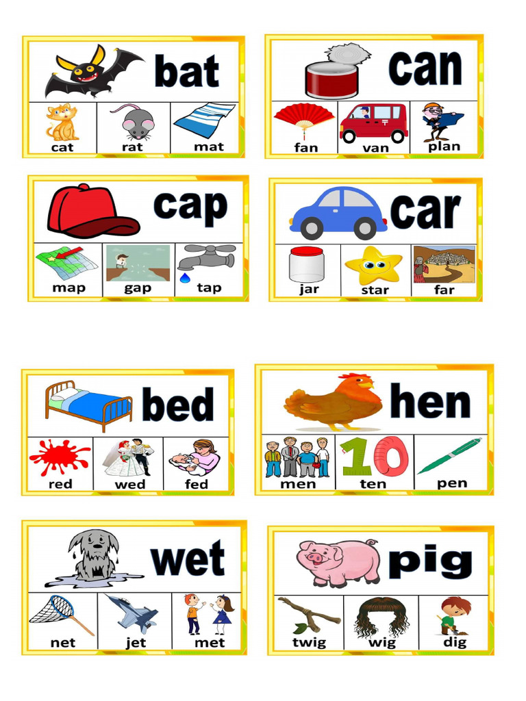 CVC Rhyming Words | PDF