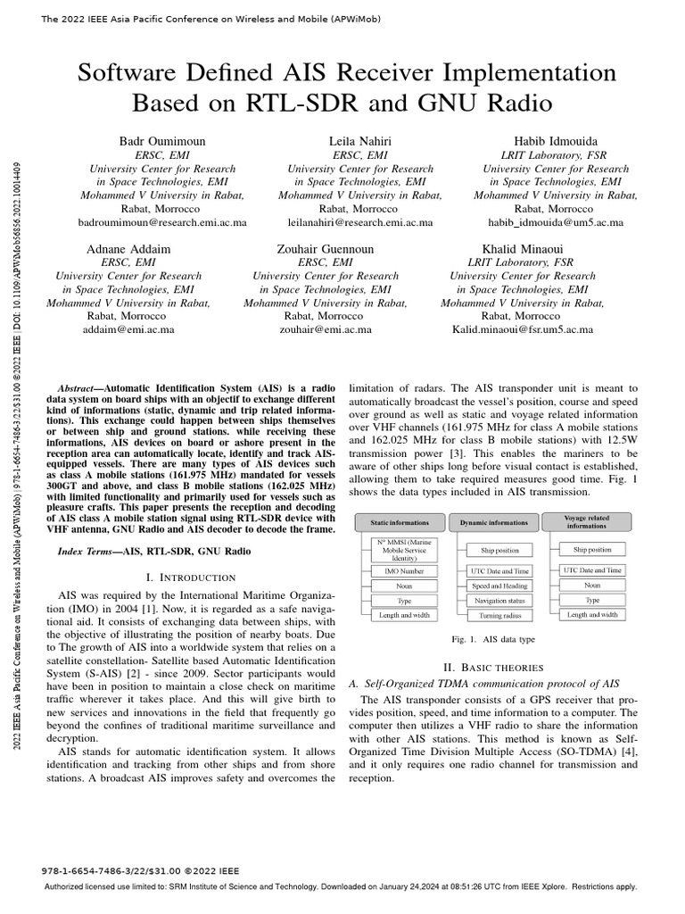 Software Defined AIS Receiver Implementation Based On RTL-SDR and GNU Radio | PDF | Software ...