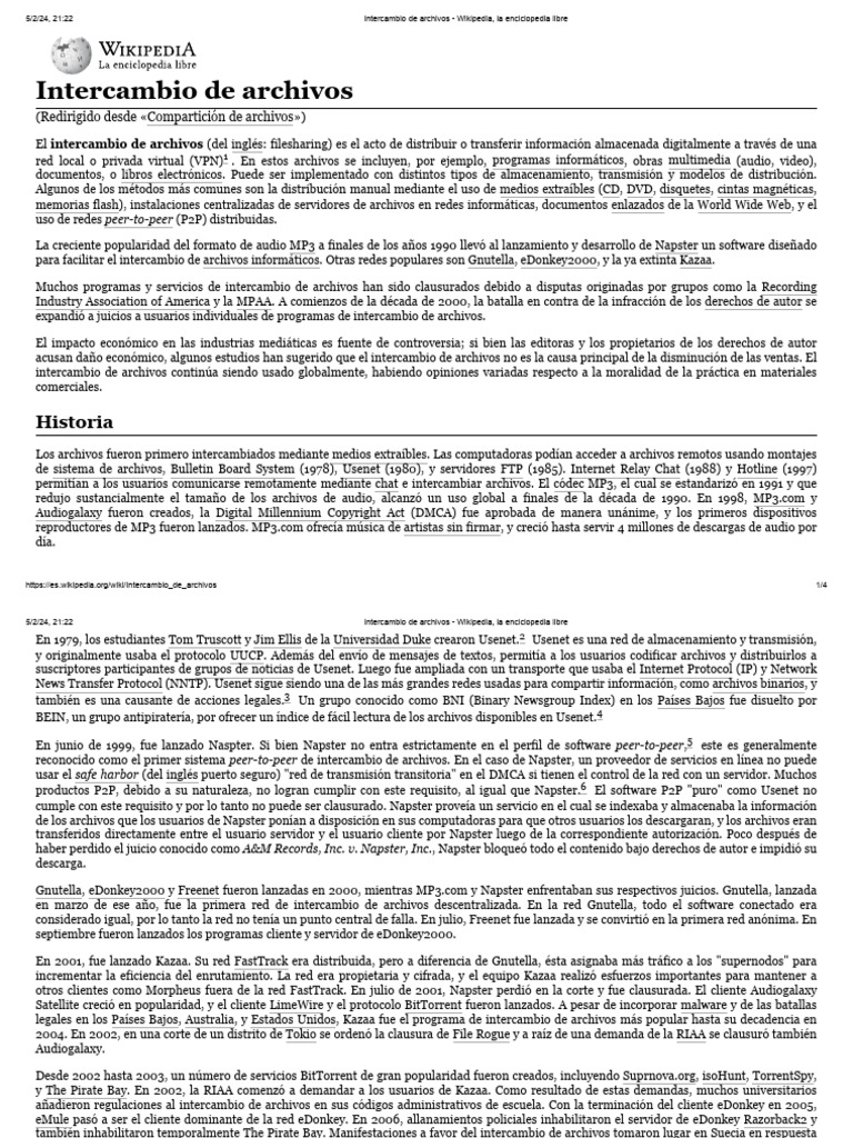 Intercambio de Archivos - Wikipedia, La Enciclopedia Libre | PDF ...
