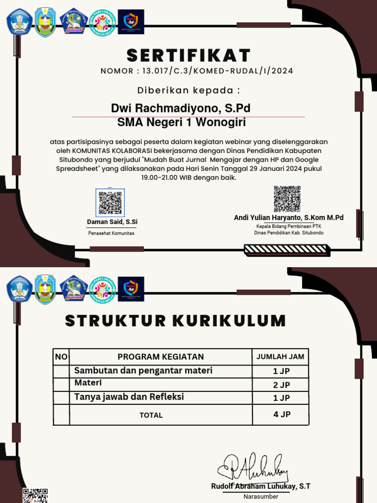 Sertifikat Pak Dwi | PDF
