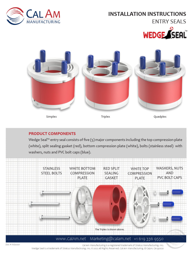 CAL Entry Seals Installation Instructions | PDF | Pipe (Fluid ...