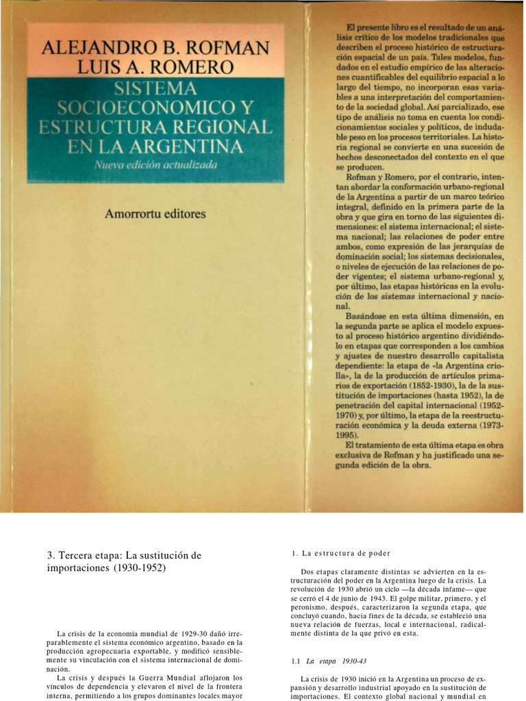 Rofman, A. y Romero, L.A. (1973) Sistema Socioeconómico y Estructura Regional en La Argentina ...
