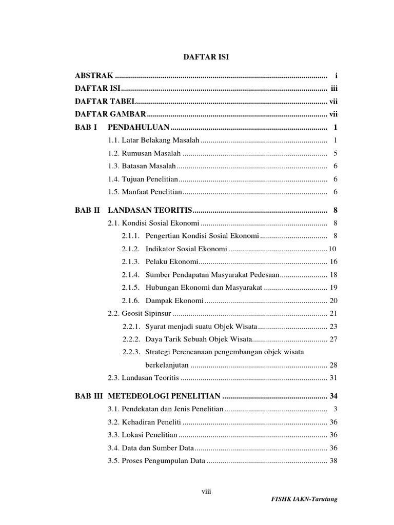 Daftar Isi, Daftar Tabel, Daftar Gambar | PDF
