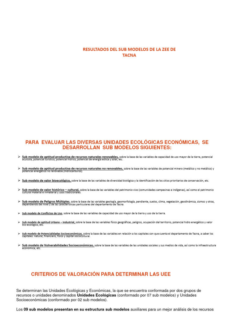 RESULTADOS DEL SUB MODELOS DE LA ZEE DE TACNA | PDF | Minería | Mapa