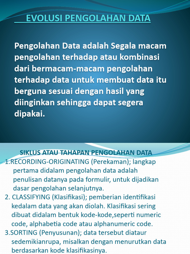 Evolusi Pengolahan Data | PDF | Bisnis | Komputer
