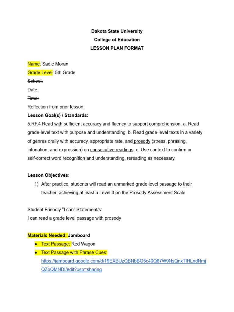 Eled456 Lesson (5th) | PDF | Human Communication | Cognitive Science