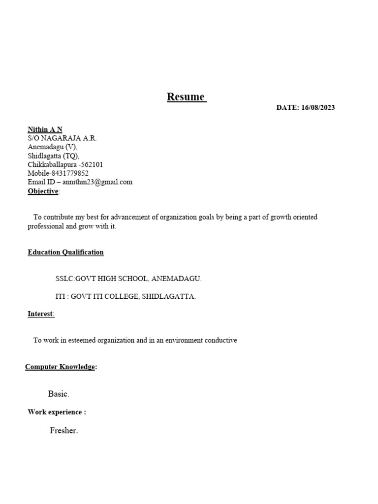 Nithin Resume | PDF