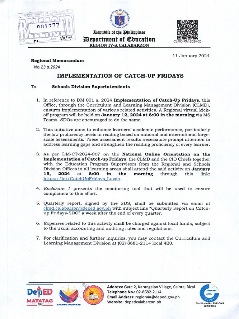 IMPLEMENTATION-OF-CATCH-UP-FRIDAYS | PDF