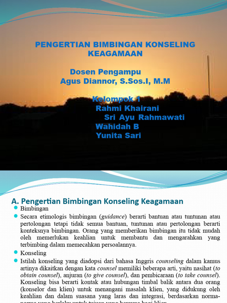 Bimbingan Konseling Keagamaan | PDF | Karier & Perkembangan