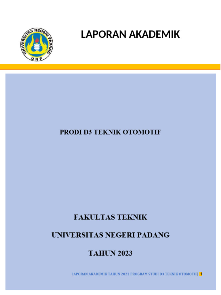 05 Laporan Akademik D3 Teknik Otomotif - 2023 Final | PDF | Bisnis ...