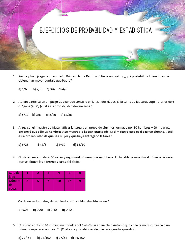 Prob y Est Ejercicios | Descargar gratis PDF | Cuantil