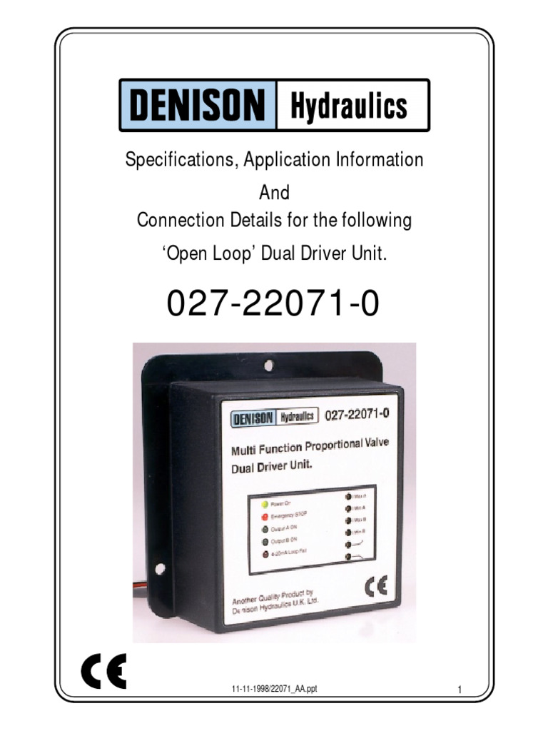 Specifications, Application Information Connection Details For The ...