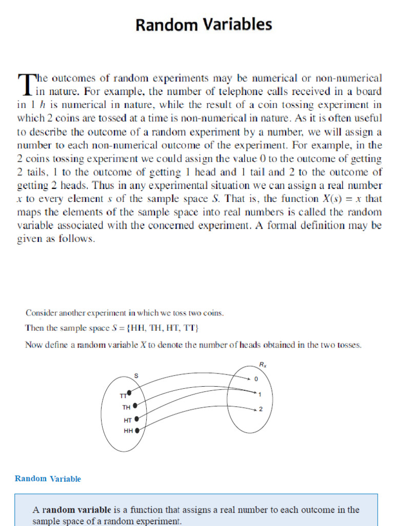 Lecture Random Variables Pdf