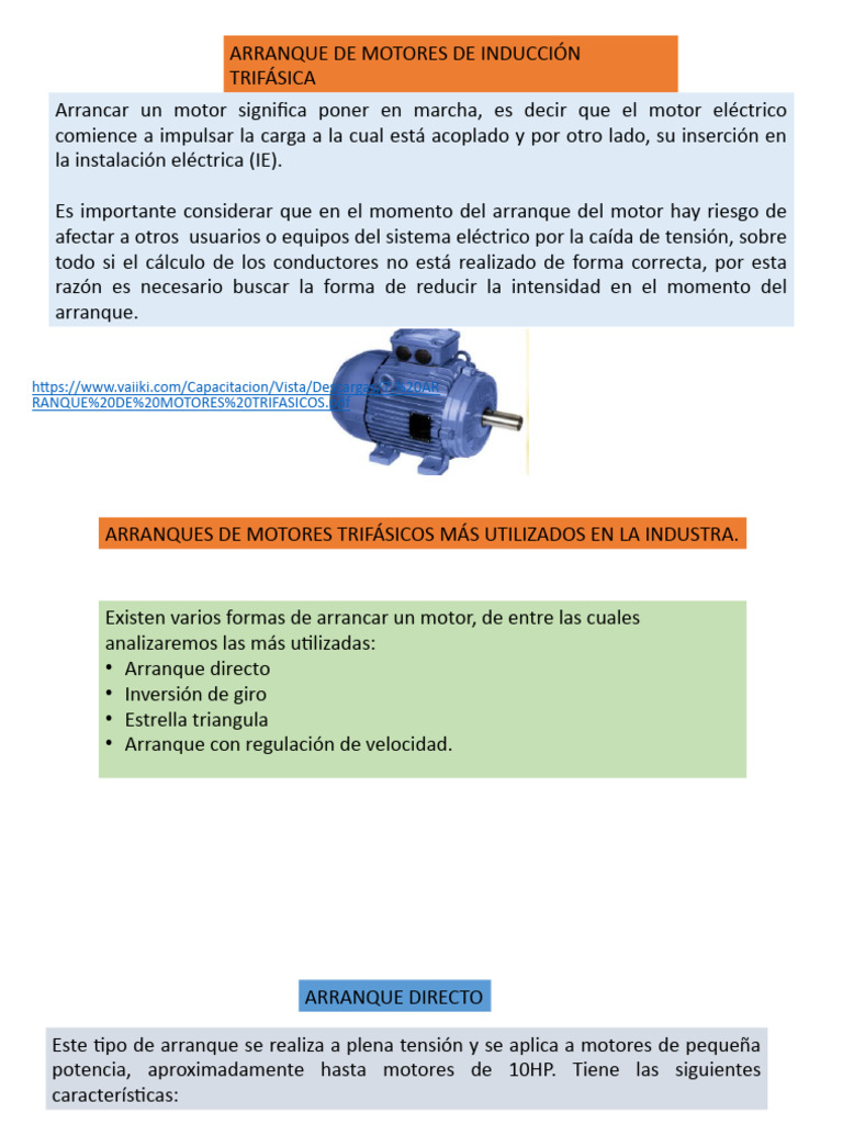Arranque Motores Trifásicos: Métodos | PDF | Corriente eléctrica | Energia electrica