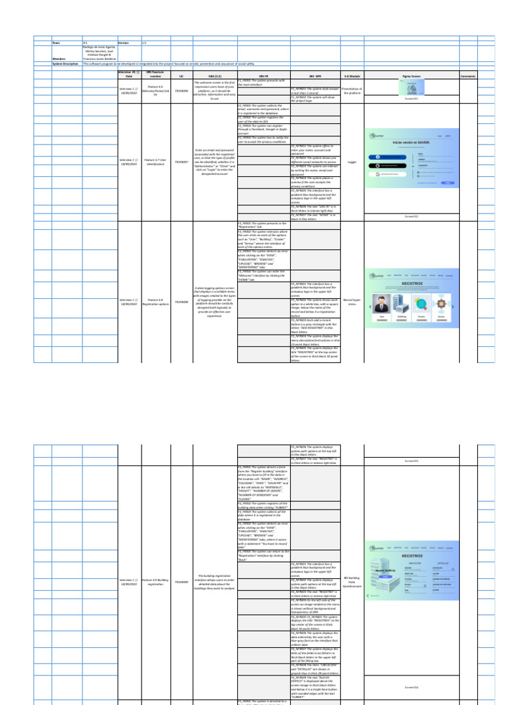 Traceability - Template - Team 5.xlsx - Hoja1 | PDF | User (Computing) | Button (Computing)