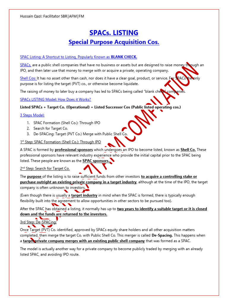 SPACs & Dutch Auction | PDF | Initial Public Offering | Auction