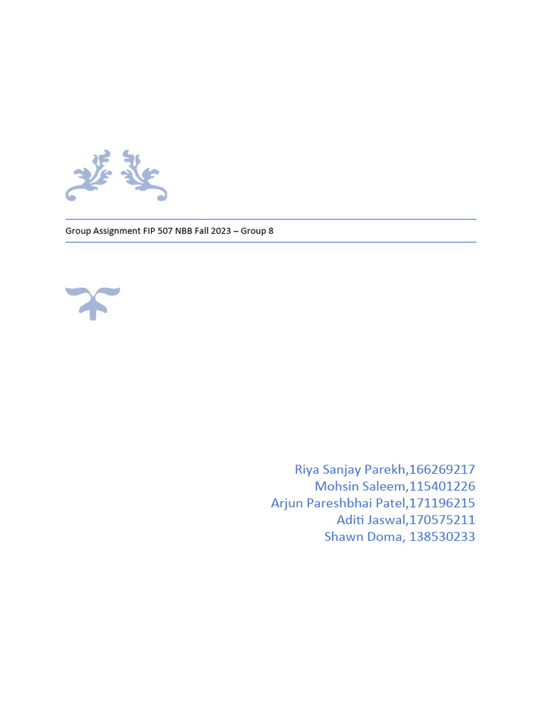 FIP507 Group Assignment NBB Case Study 3 and Questions Fall 2023 - Group 8 | PDF | Trust Law ...