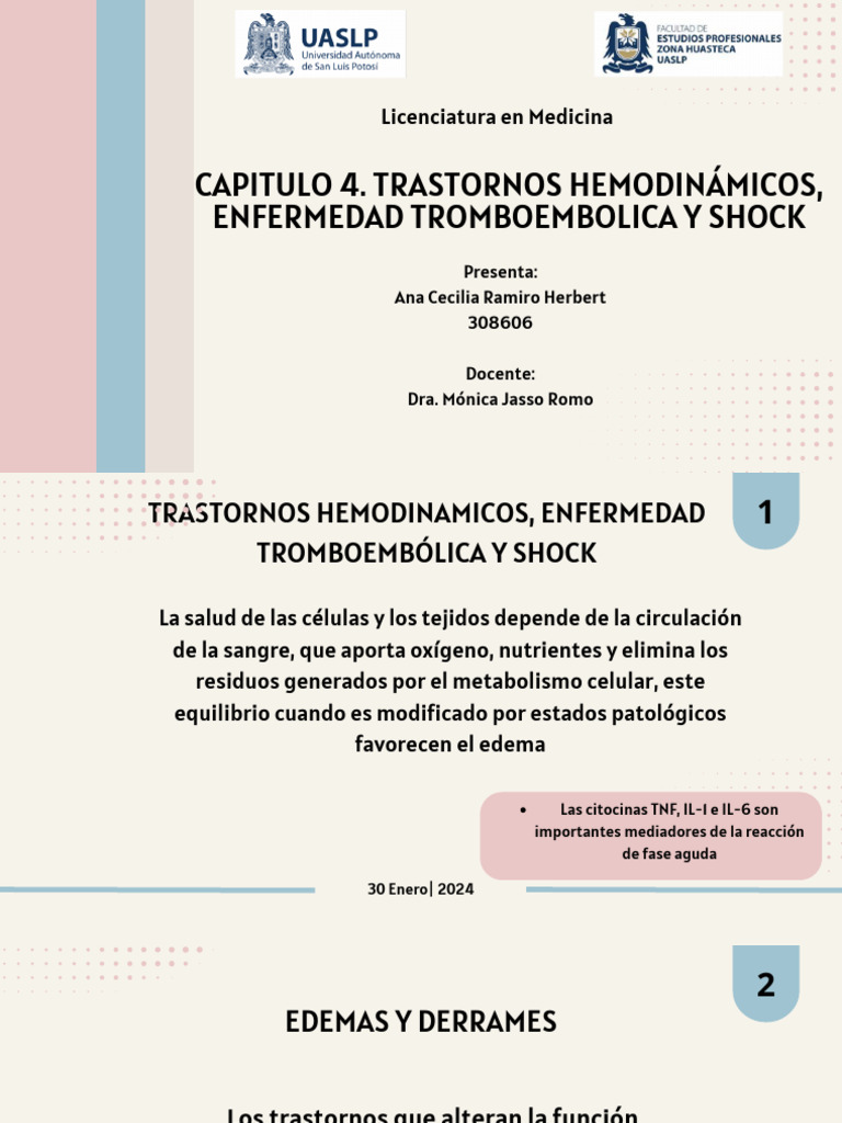 Capitulo 4 - Trastornos Hemodinámicos, Enfermedad Tromboembólica y Shock.-Completo | PDF ...