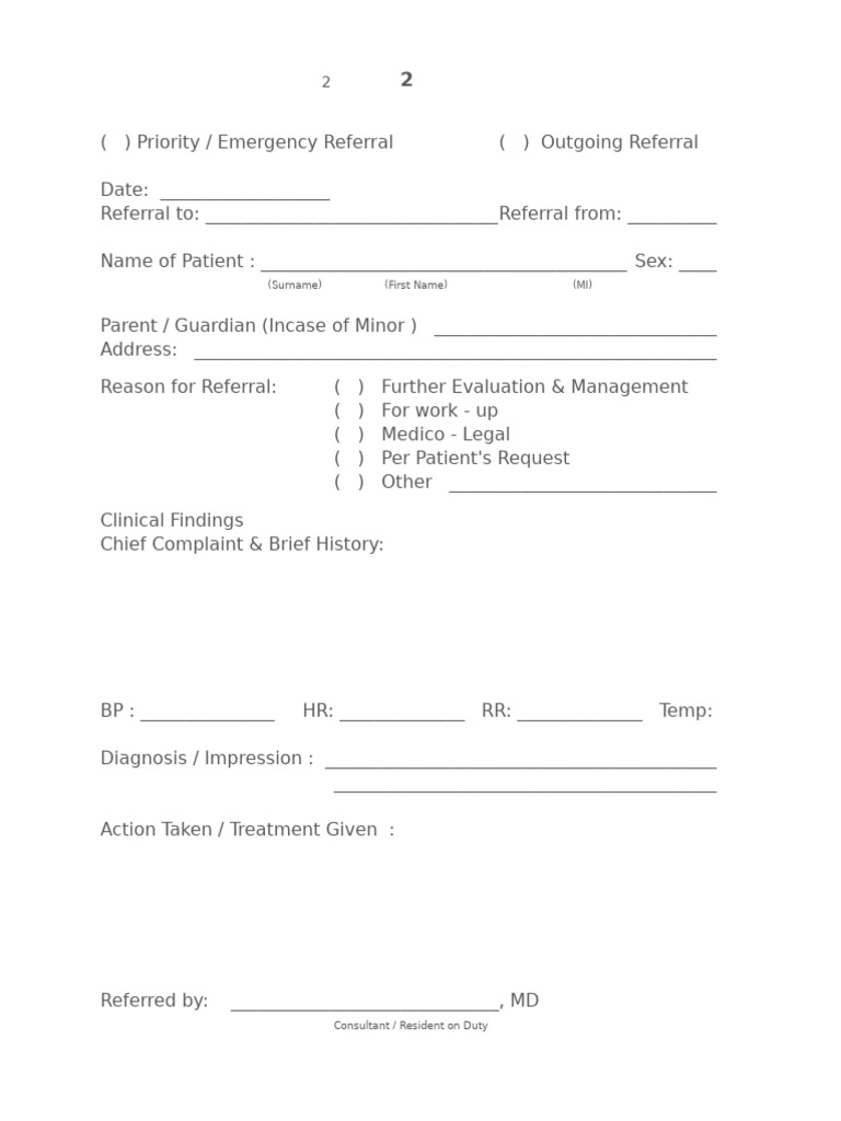 Referral Form TRANSFER | PDF