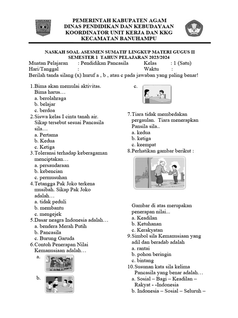 Soal UTS Pendidikan Pancasila 2023-2024 | PDF