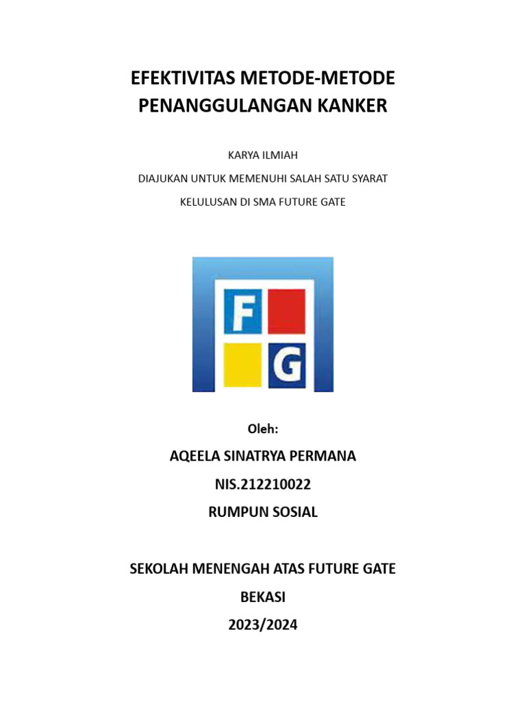 Aqeela Efektifitas Metode-Metode Penanggulangan Kanker FG STAR | PDF