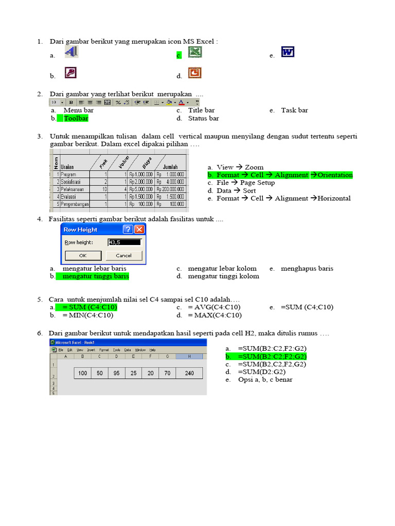 Bank Soal Excel | PDF | Metode & Bahan Ajar