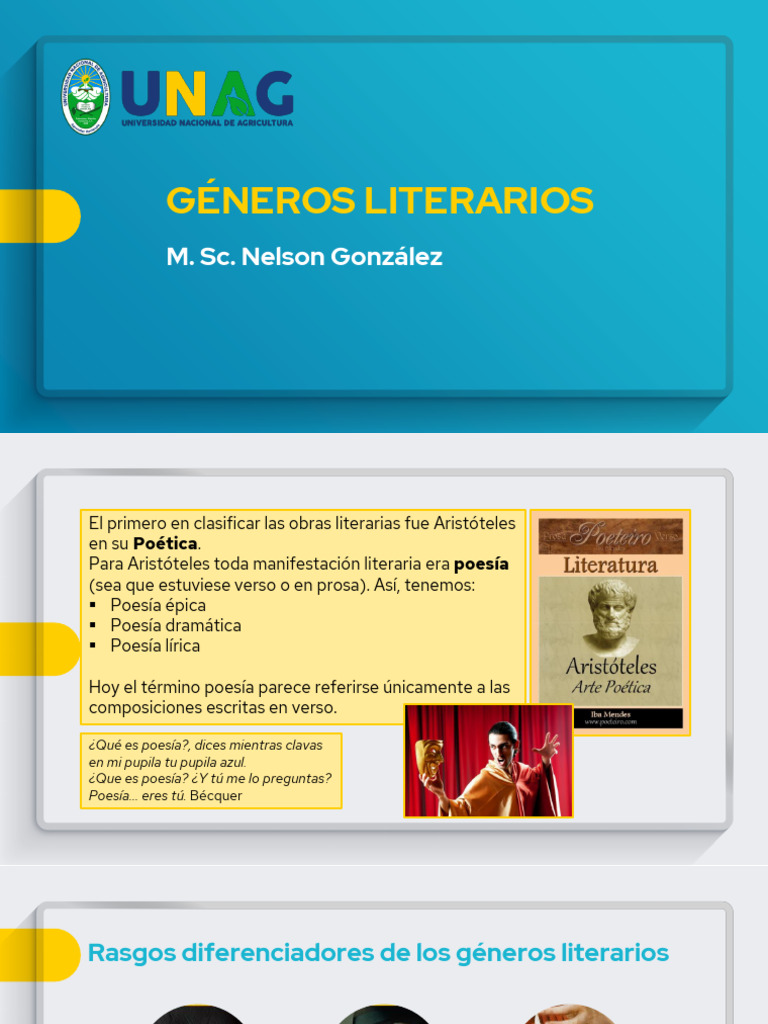 Los Géneros Literarios | PDF | Poesía épica | Poesía