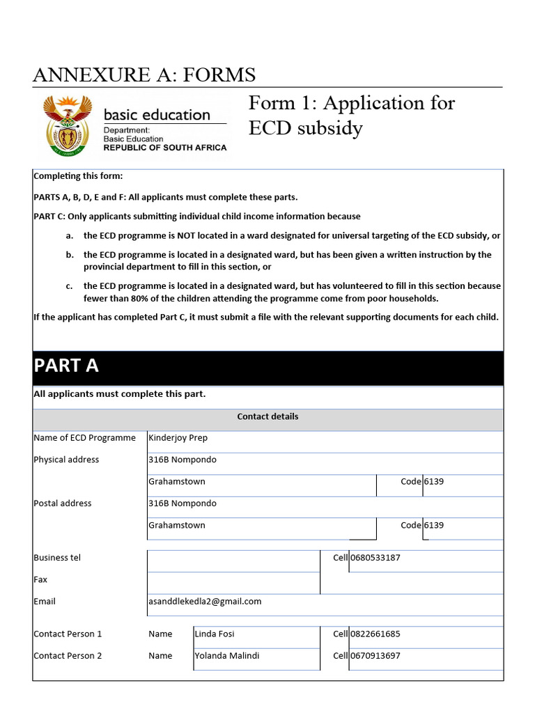 Ecd Subsidy Gl Forms | PDF | Audit | Financial Statement