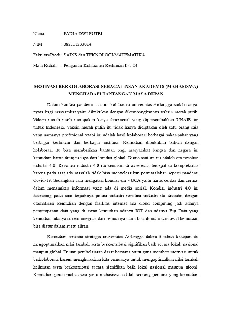 Fadia Dwi Putri - Resume Stadium Generale - PKK | PDF